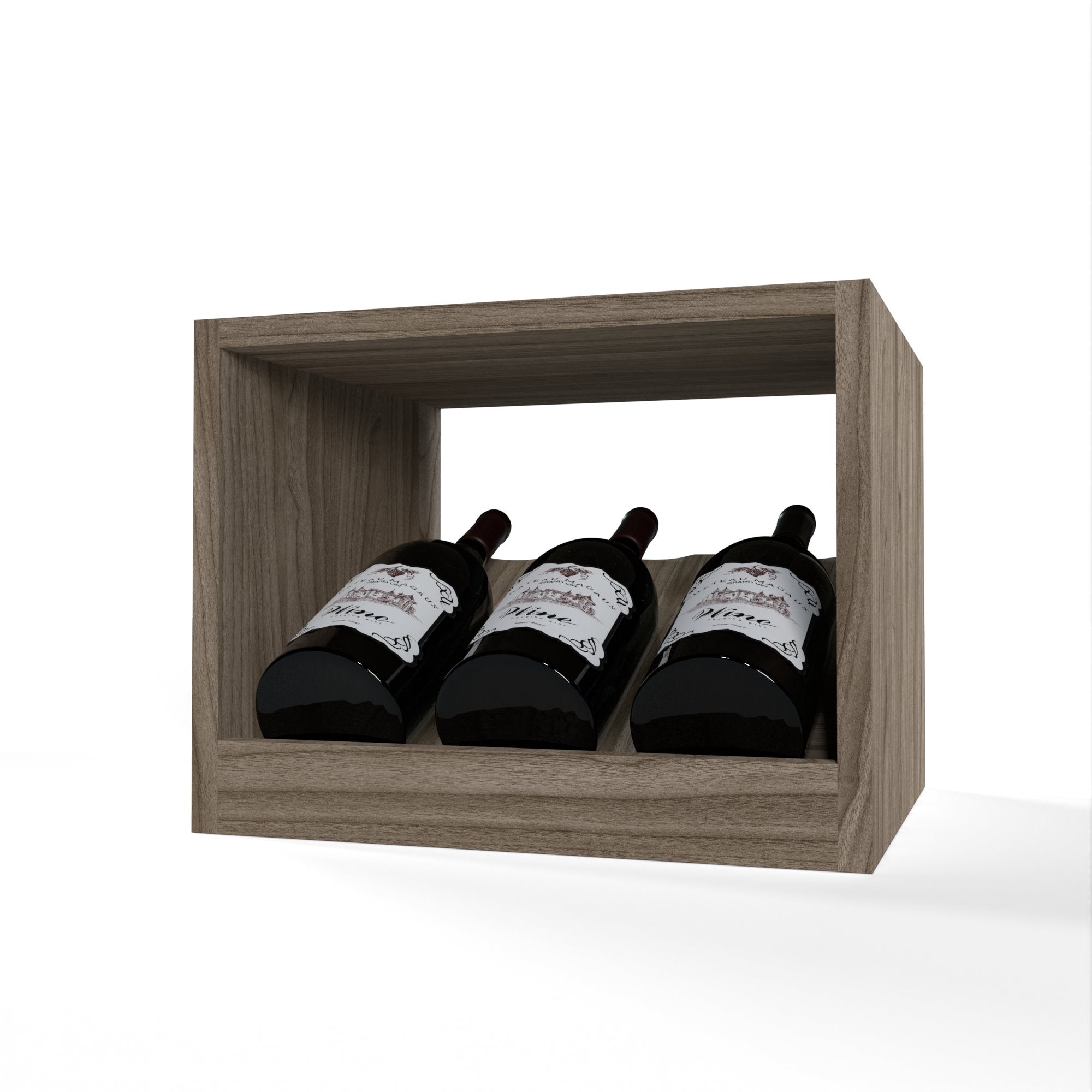 Elevated Full-Depth Display Row Racks – Wine Racks America