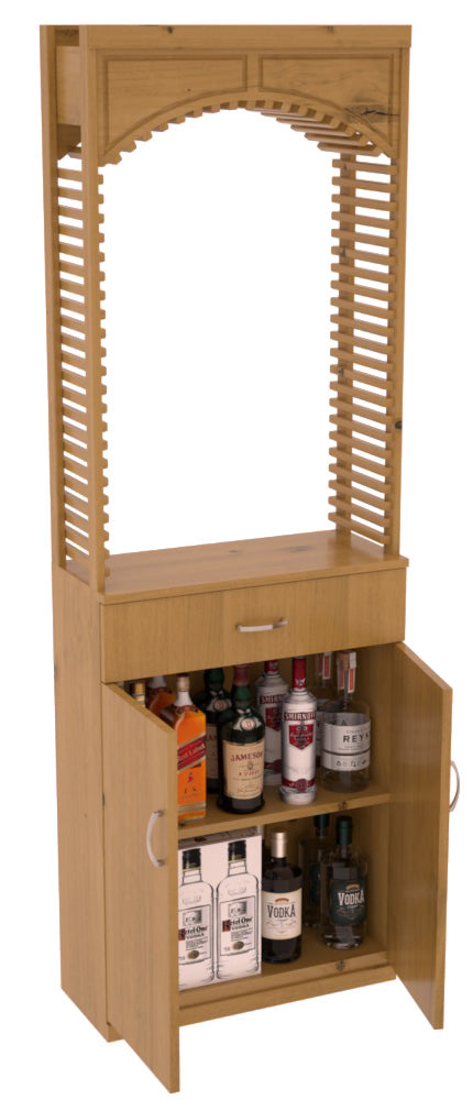 6 Column Wine Storage Cabinet Combo w/ Arch | Wine Racks America