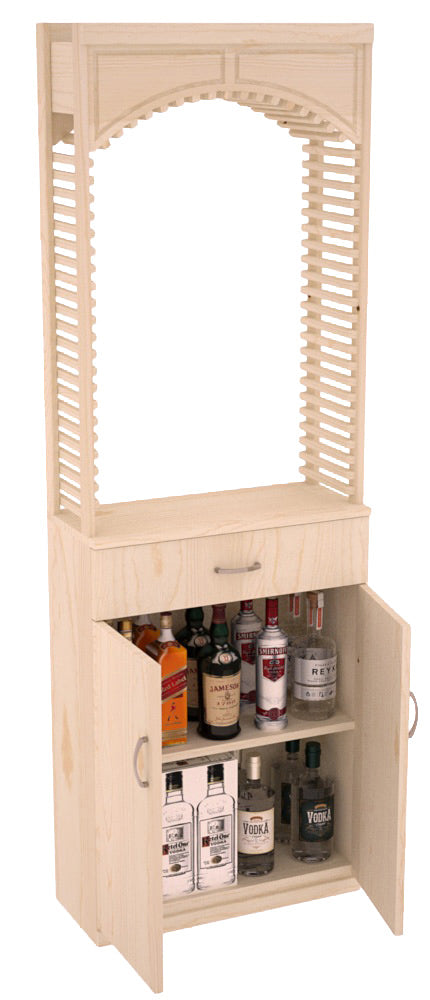 6 Column Wine Storage Cabinet Combo w/ Arch | Wine Racks America