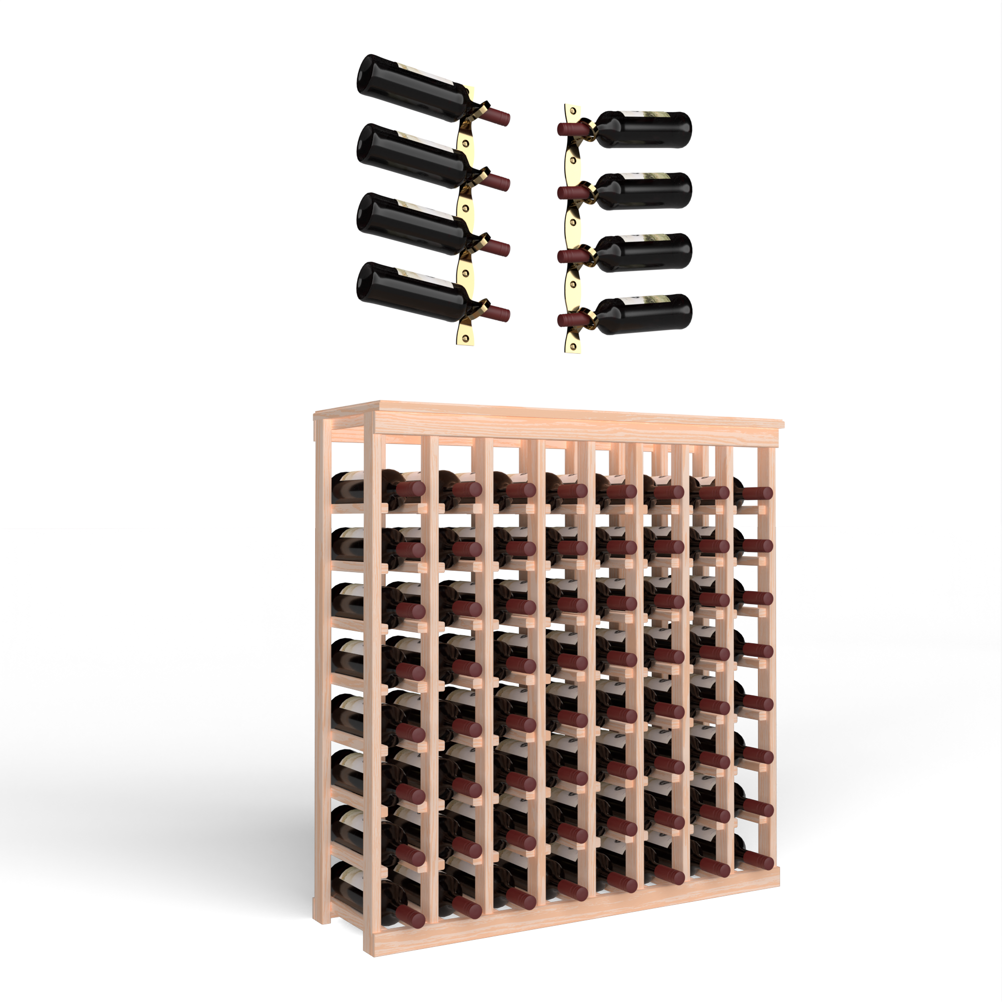 Wine Room Essentials Bundle - 64 Bottle Tabletop x Helix Wine Rack in ...