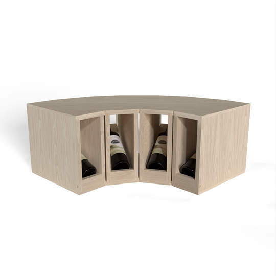 GrandCellar™ - 4 Column Full-Depth Elevated Display Row Corner - 12" – Wine Racks America